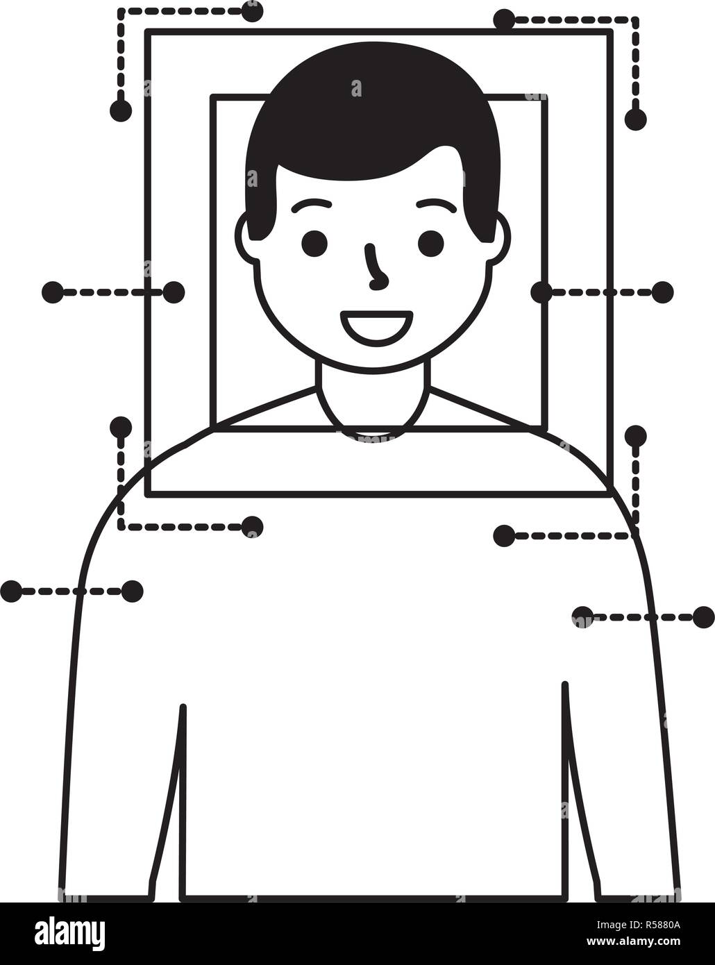 man face scan biometric digital technology vector illustration Stock ...
