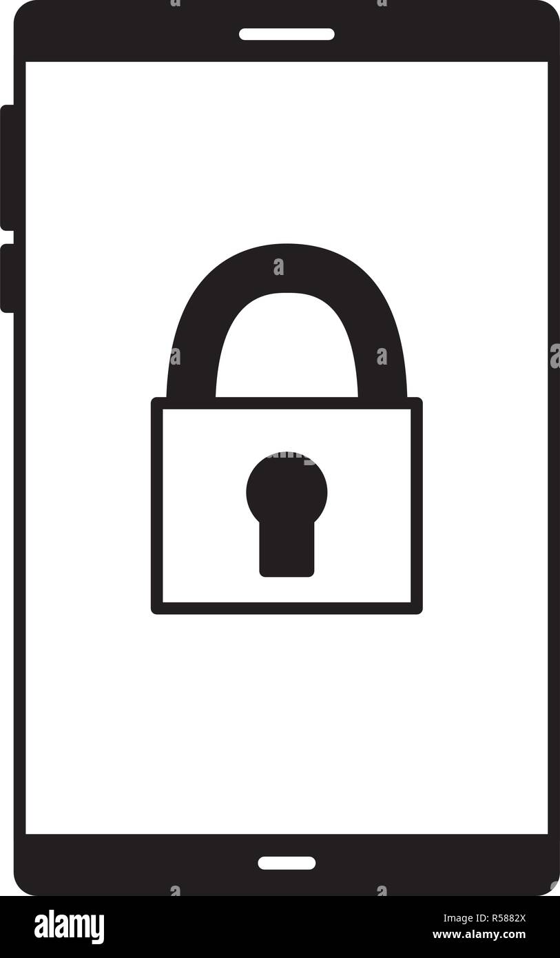 smartphone security protection white background vector illustration ...