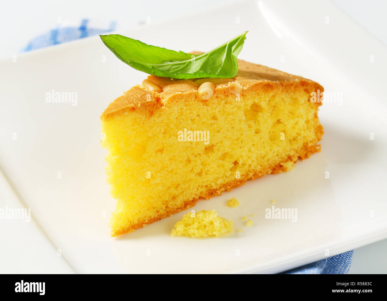 Slice of butter sponge cake Stock Photo - Alamy