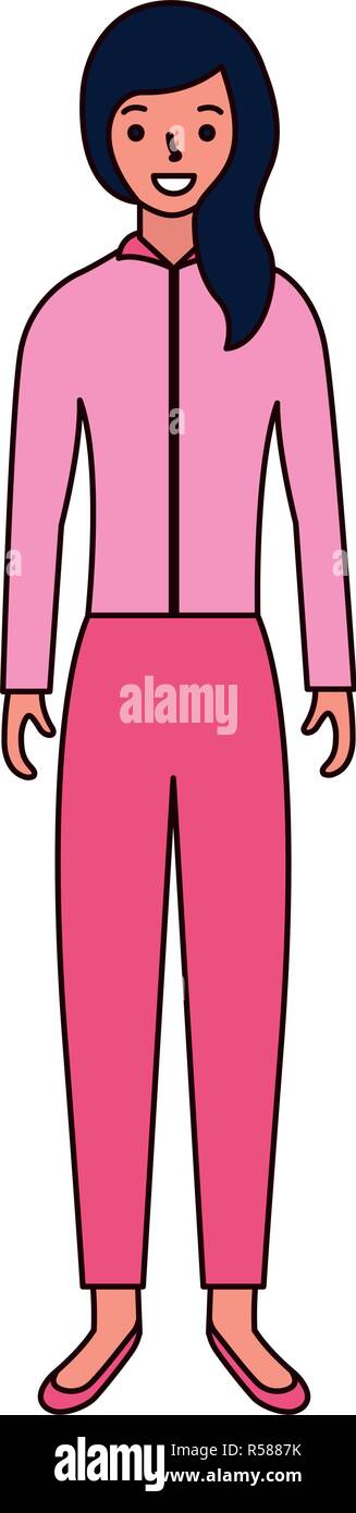 woman standing character white background vector illustration Stock ...