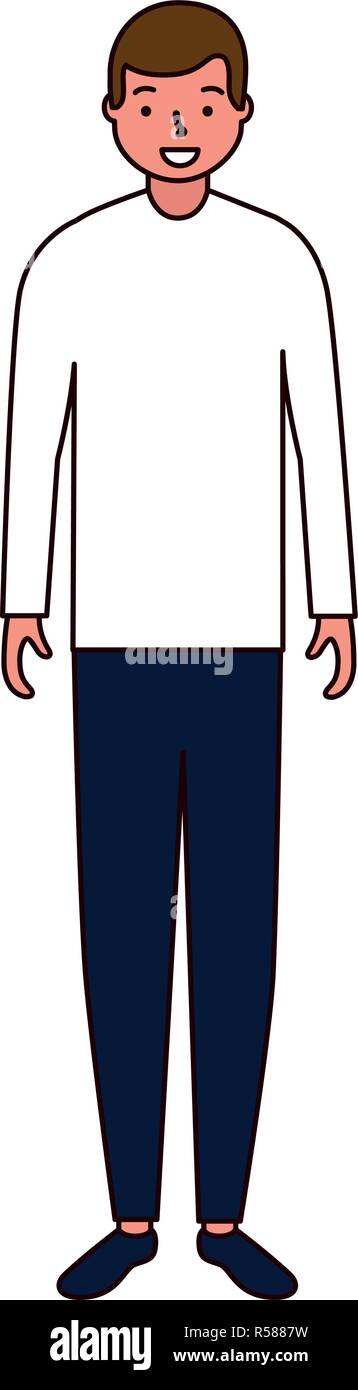 man standing character white background vector illustration Stock ...