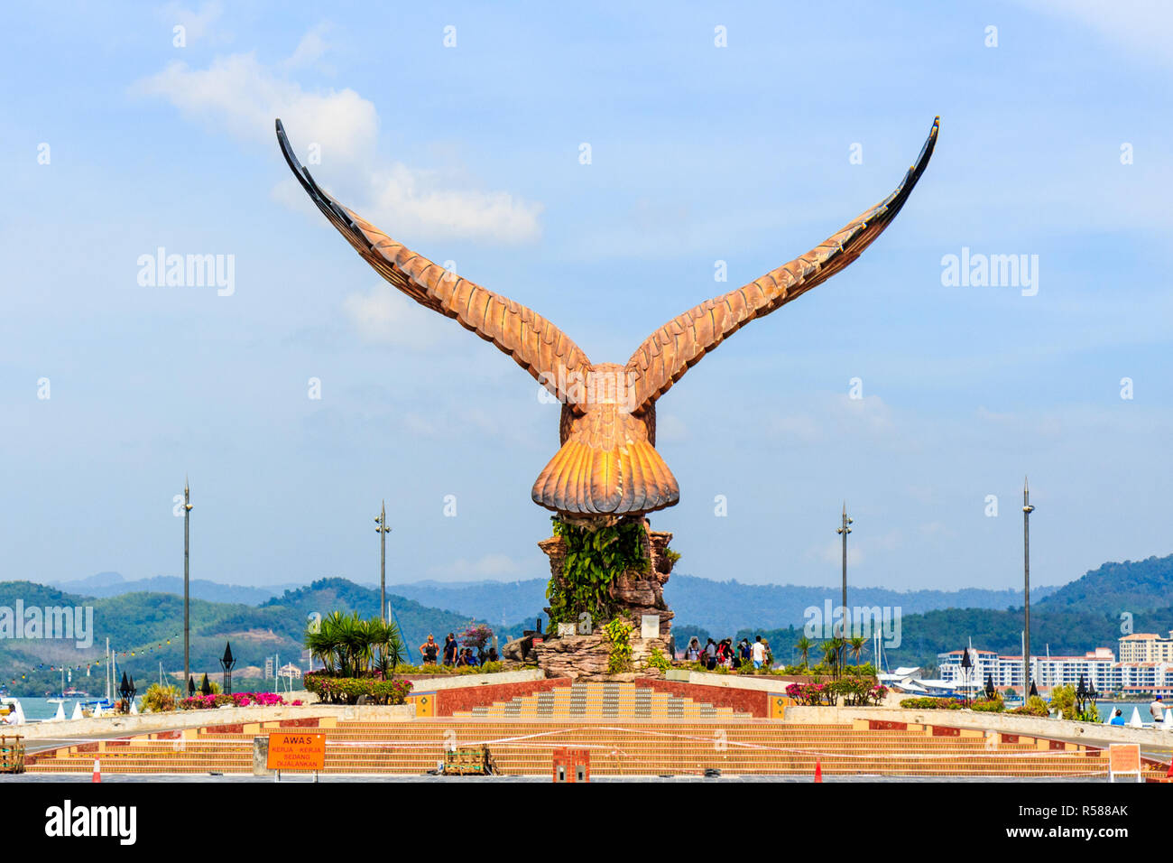 Rear view of Eagle sculpture, Eagle Square, Kuah, Langkawi, Malaysia ...