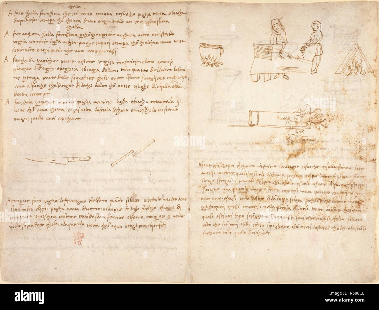 Leonardo da Vinci's notes. Notebook of Leonardo da Vinci. early 16th ...