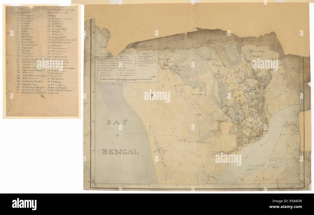 Fragment of a map of Chittagong (Bengal), 23rd January 1818. MacKenzie ...