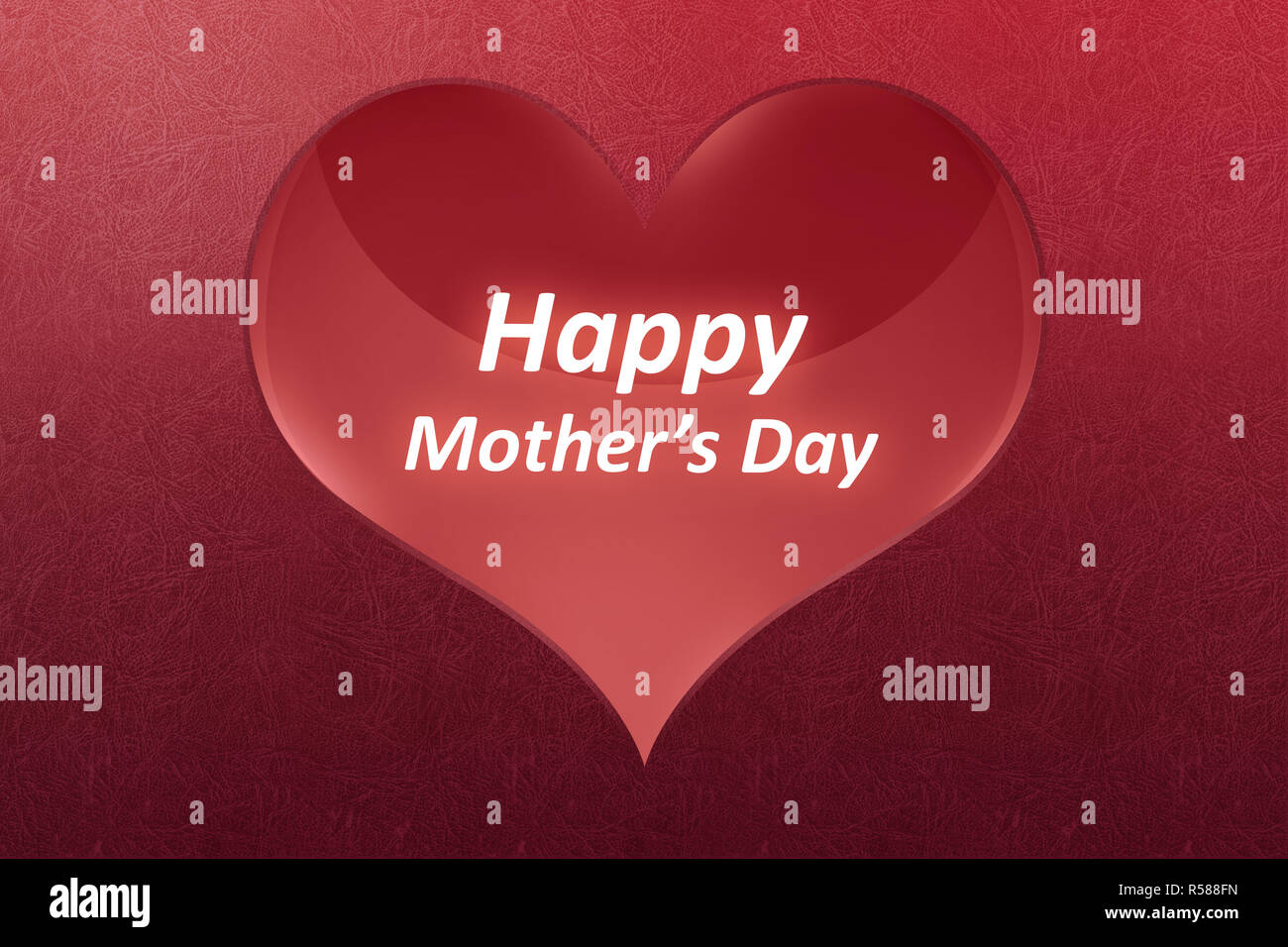 Happy Mother's day greeting written on big red heat Stock Photo - Alamy