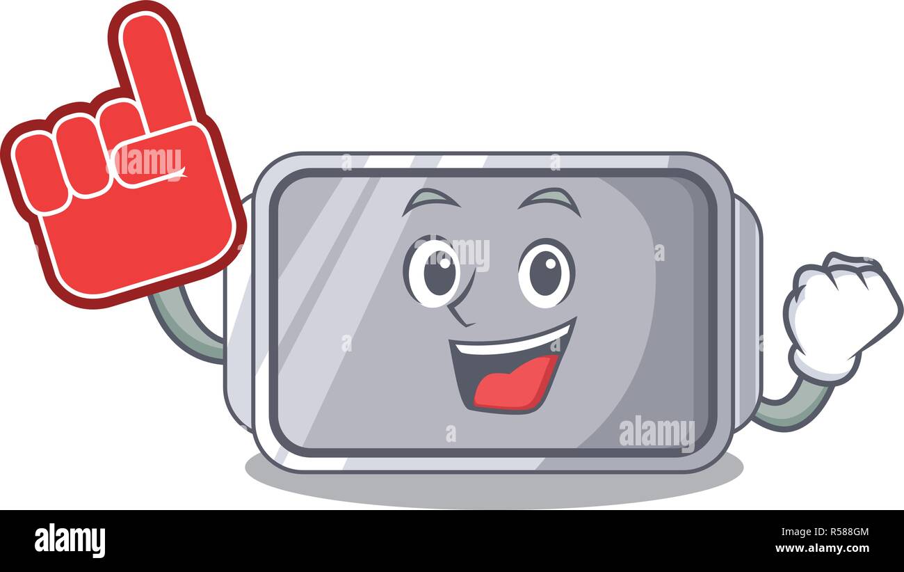 Foam finger Narrow baking tray with layer cartoon Stock Vector Image ...