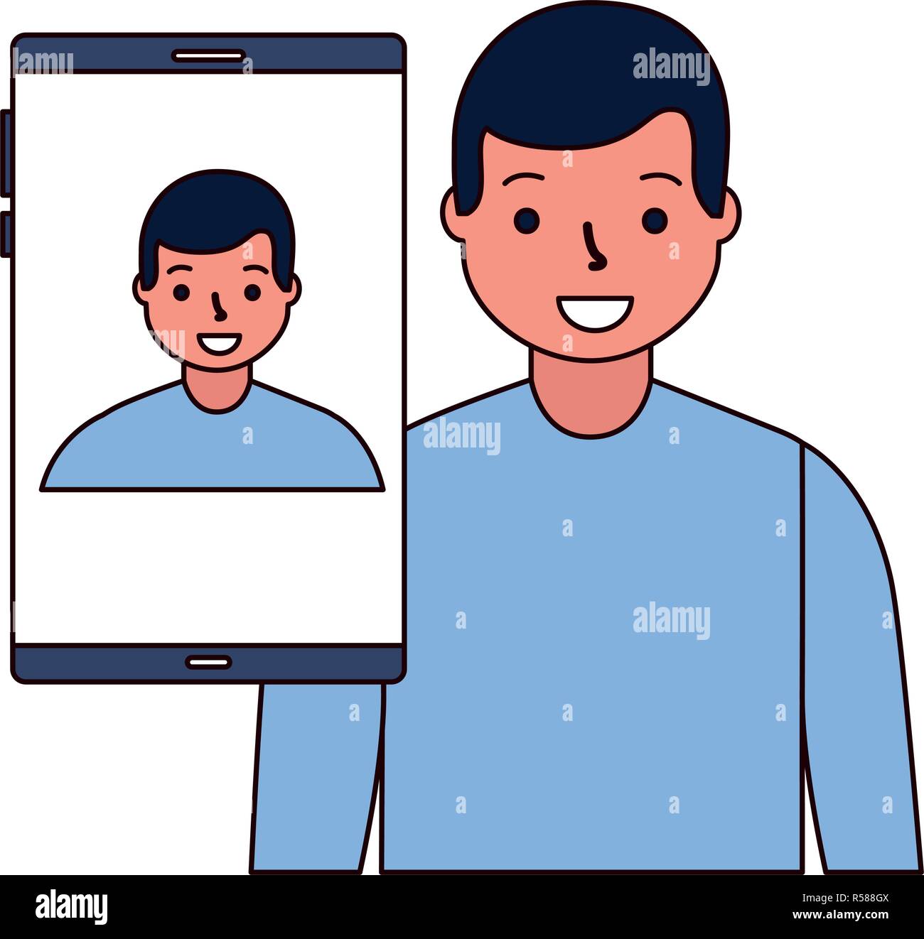 man face scan biometric digital technology vector illustration Stock ...