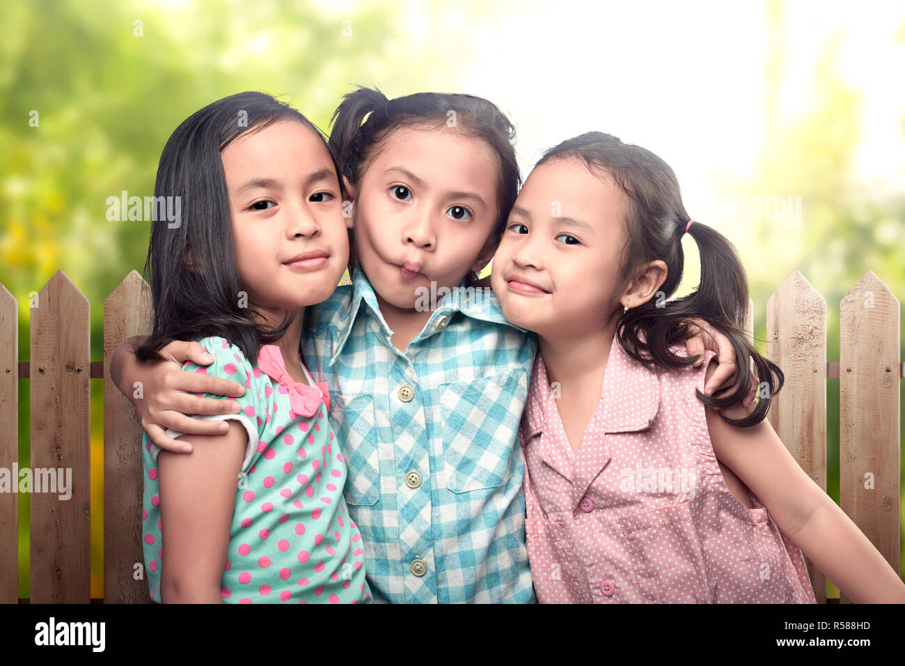 Image of three asian little girl having fun and playing together Stock ...