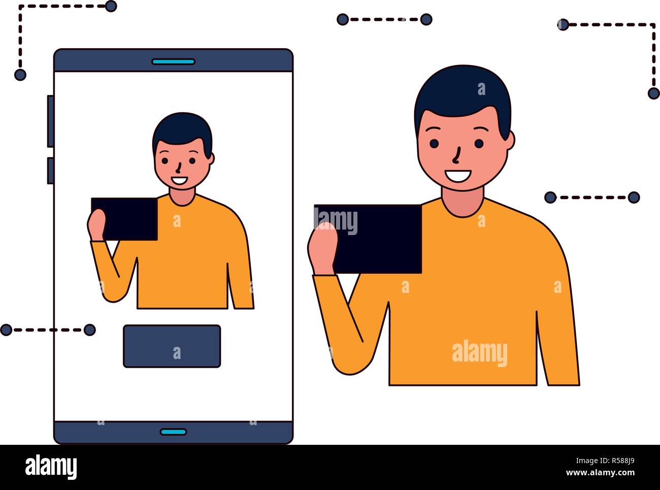 man face scan biometric digital technology vector illustration Stock ...