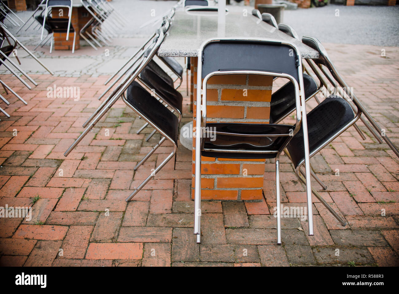 closed bar,cafe or restaurant,close up on chair Stock Photo - Alamy