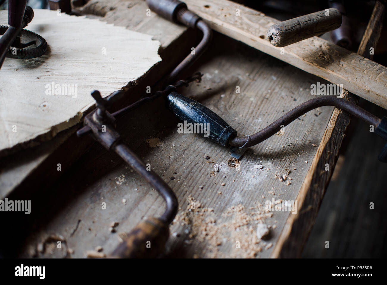 inside an old vintage blacksmith and workshop Stock Photo - Alamy