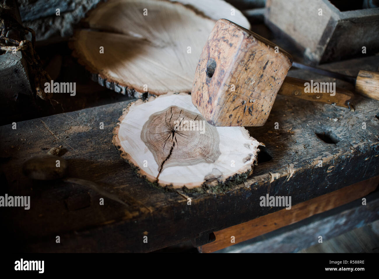 inside an old vintage blacksmith and workshop Stock Photo - Alamy