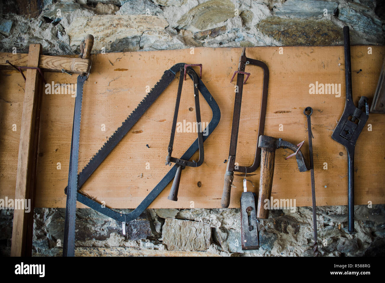 inside an old vintage blacksmith and workshop Stock Photo - Alamy