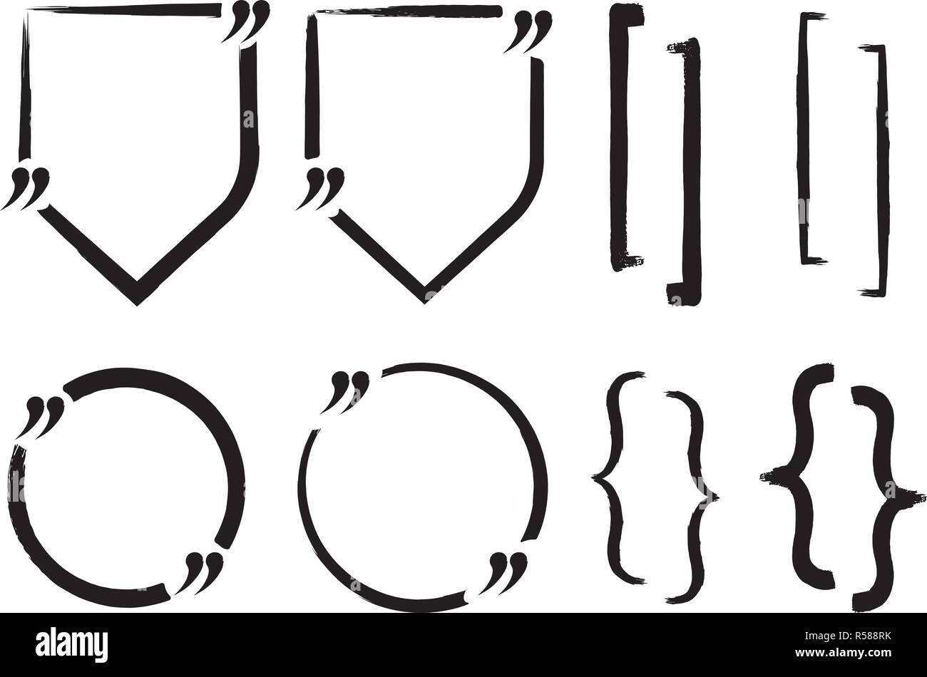 Set of Quote Blank Icon and Label. Template for note,message, comment ...