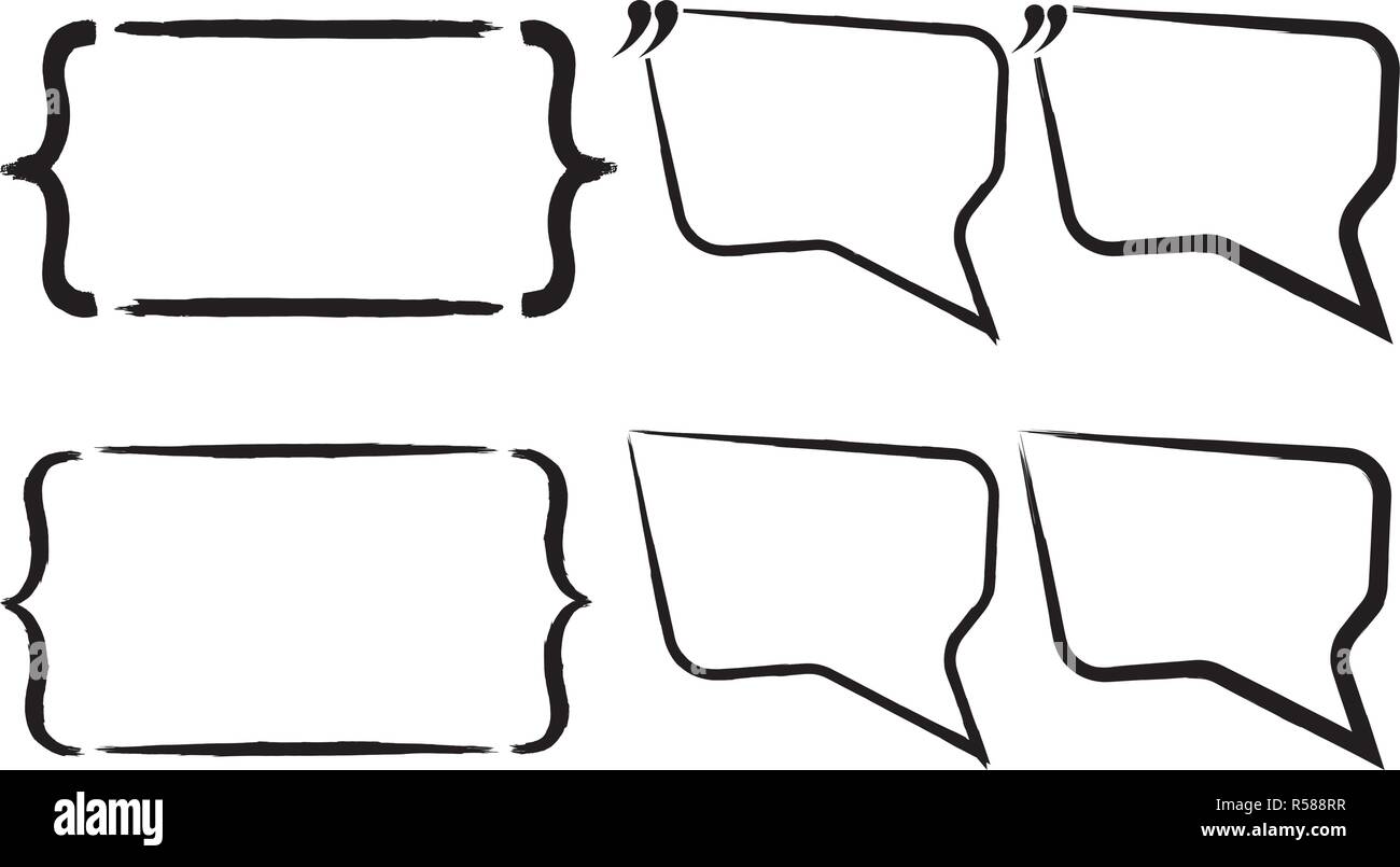 Set of Quote Blank Icon and Label. Template for note,message, comment ...