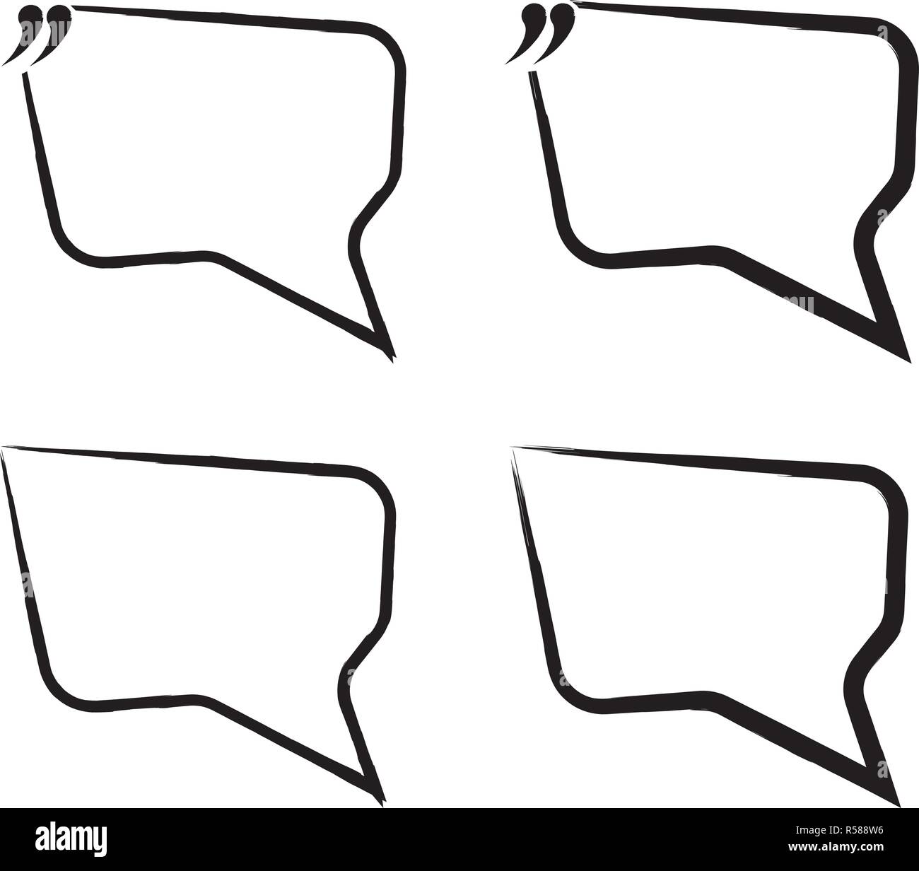 Set of Quote Blank Icon and Label. Template for note,message, comment ...