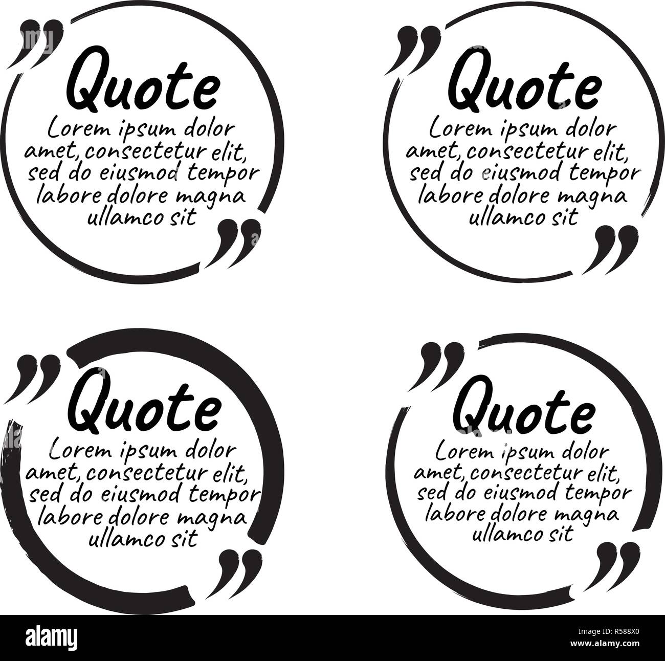 Set of Quote Blank with Text Icon and Label. Template for note,message ...