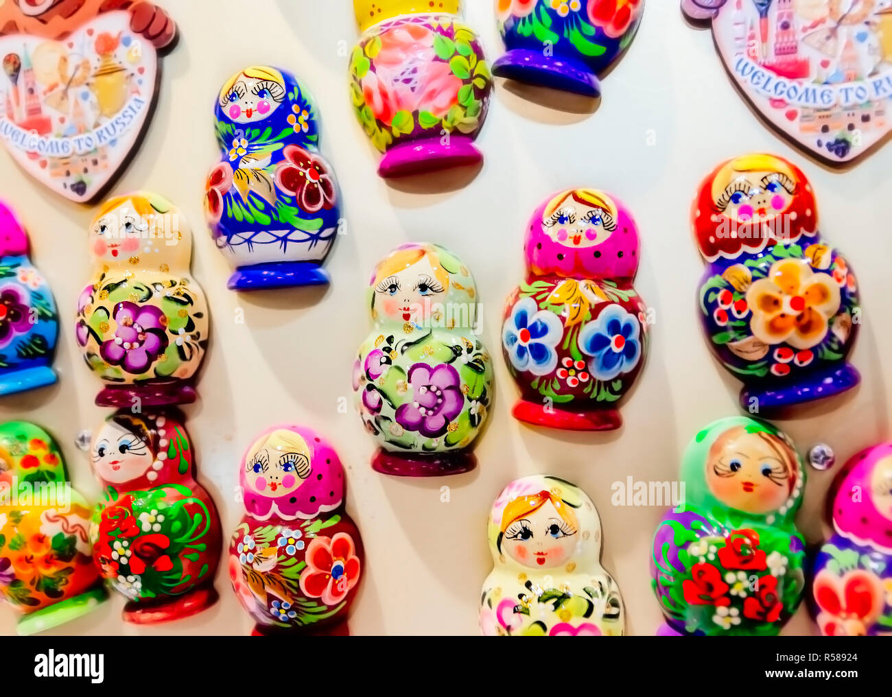Russian matryoshka magnets are pictured at the 34th annual Mobile ...