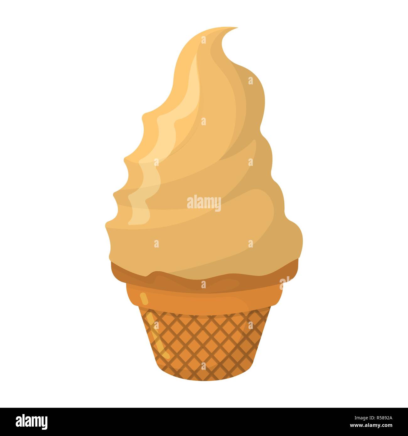 Ice Cream Cartoon Icon. Summer Sundae Logo and Label for Ice Cream Shop ...