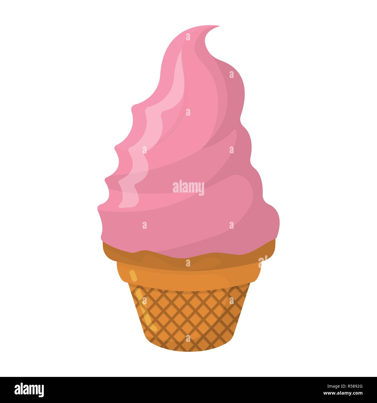 Ice Cream Cartoon Icon. Summer Sundae Logo and Label for Ice Cream Shop ...