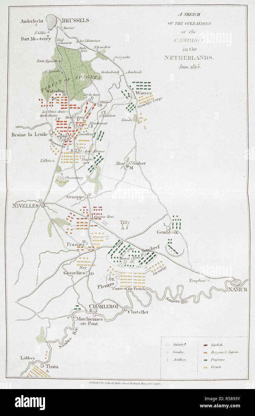 Battle of waterloo campaign map hi-res stock photography and images - Alamy