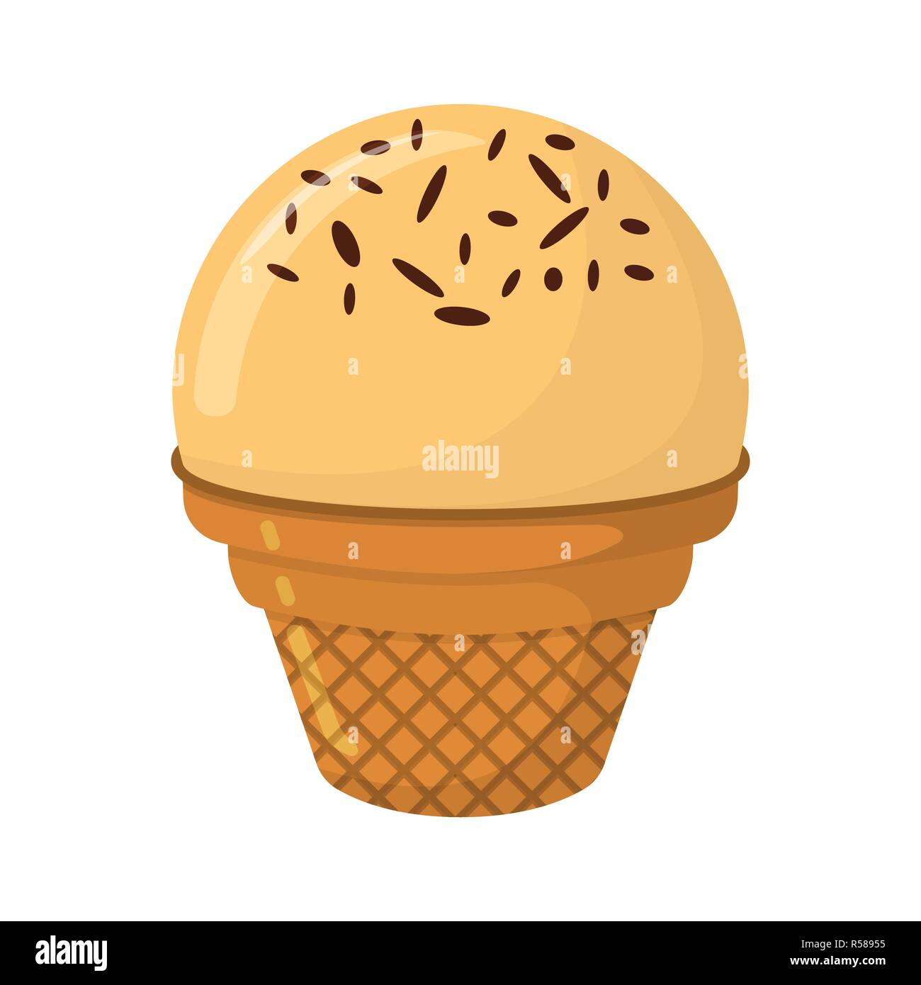 Ice Cream Cartoon Icon. Summer Sundae Logo and Label for Ice Cream Shop ...
