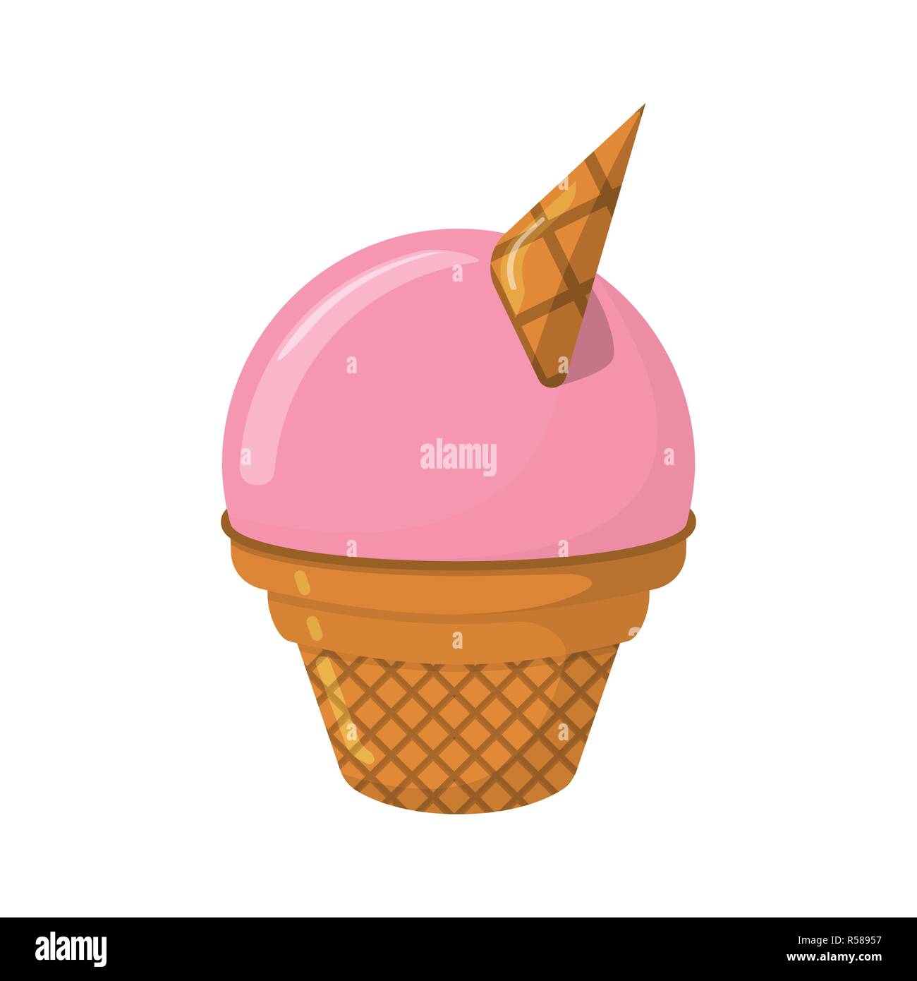 Ice Cream Cartoon Icon. Summer Sundae Logo and Label for Ice Cream Shop ...