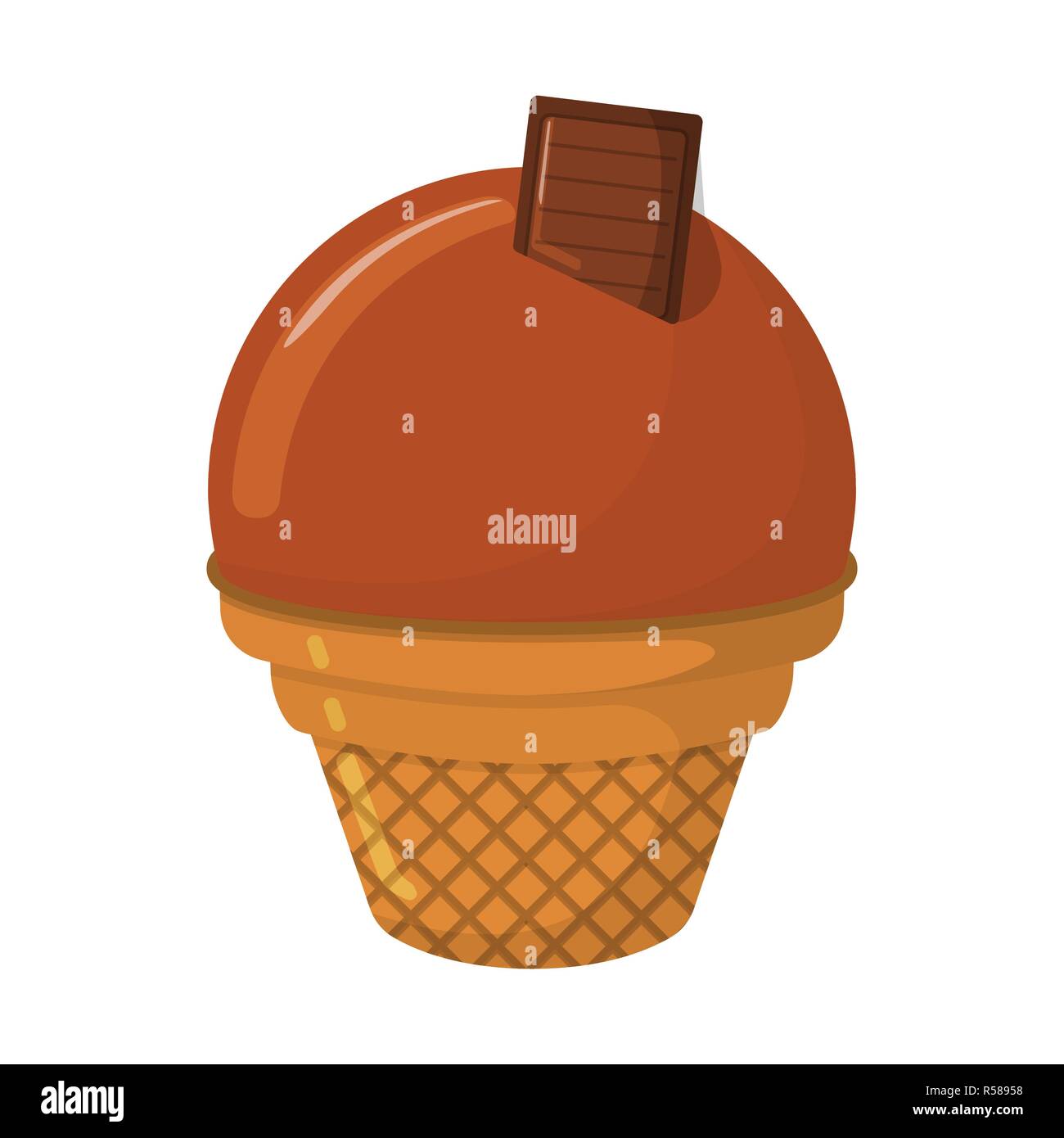 Ice Cream Cartoon Icon. Summer Sundae Logo and Label for Ice Cream Shop ...