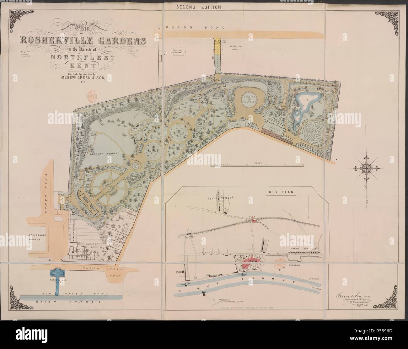 Plan of Rosherville Gardens in the Parish of Northfleet, Kent. Plan of ...
