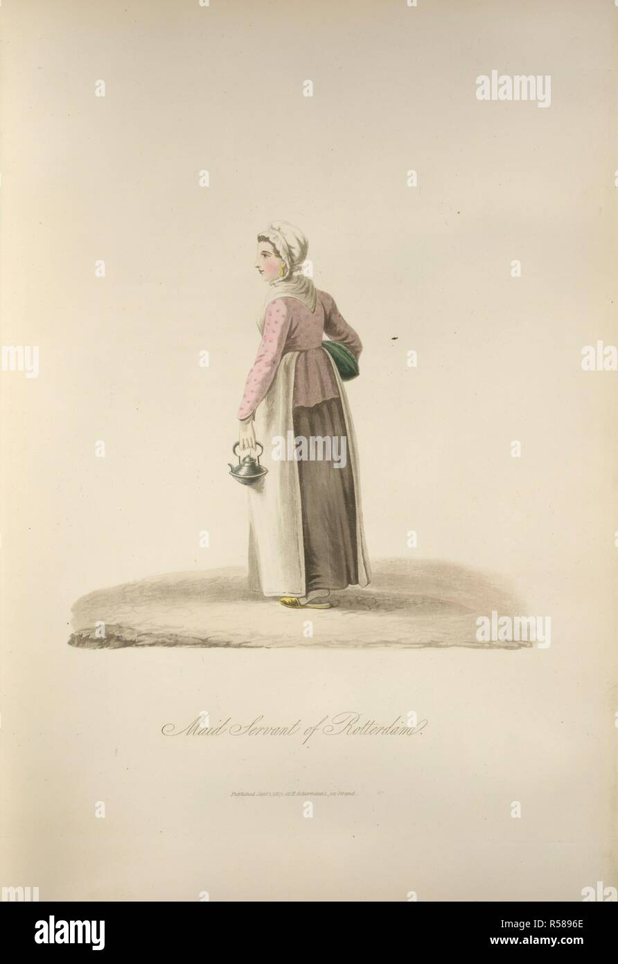 Maid servant of Rotterdam. A maid servant carrying a pot of ready made ...