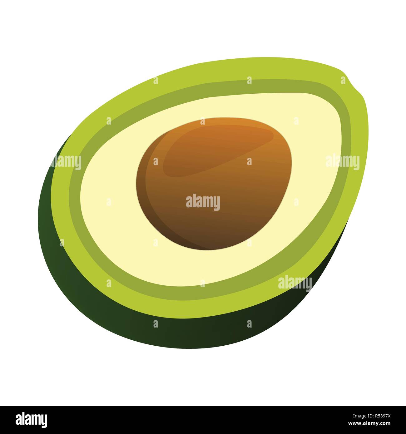 Avocado Icon. Food with Healthy Fats and Oils. Cartoon Vector ...
