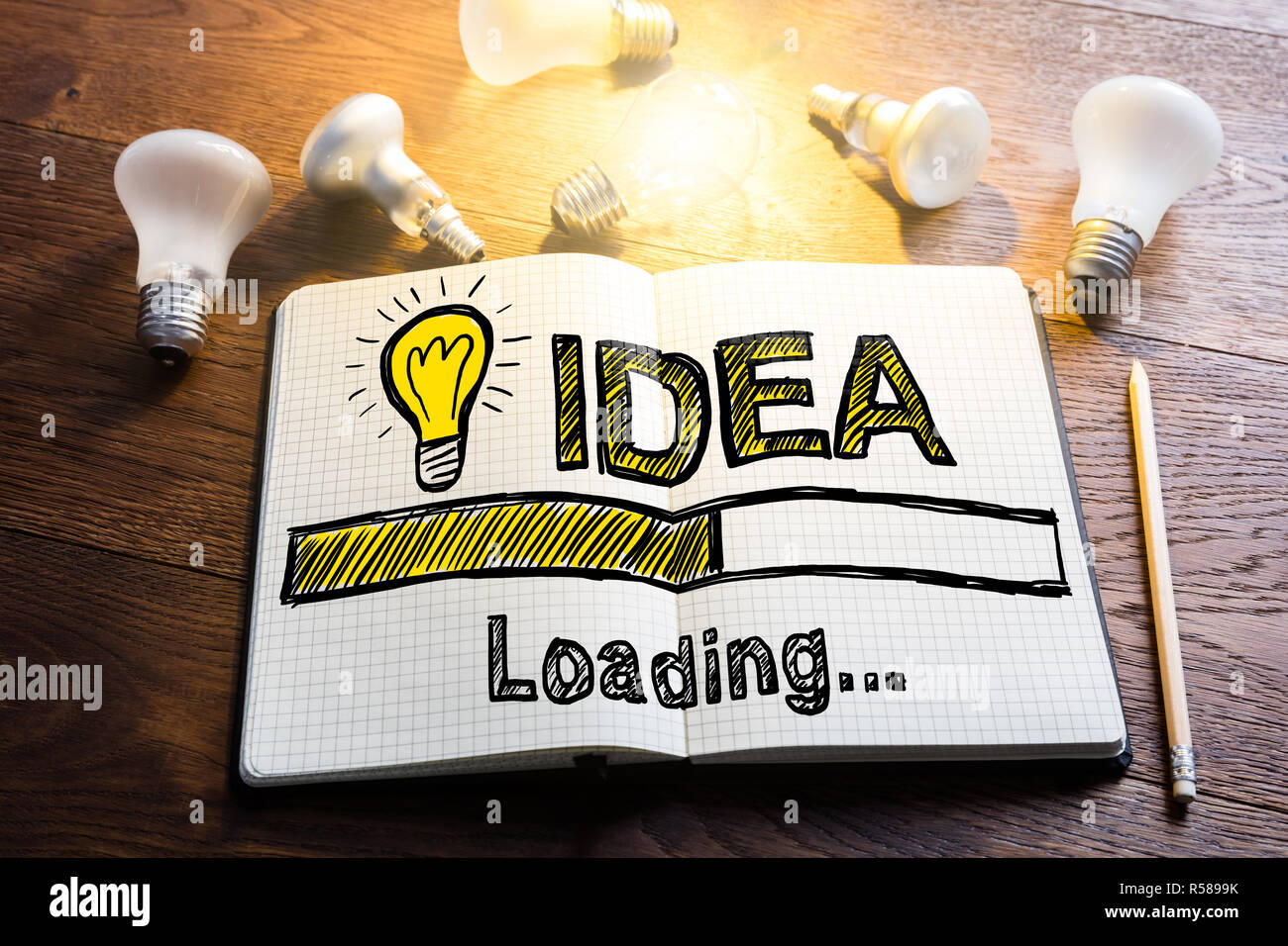 Progress bar idea bulb hi-res stock photography and images - Alamy
