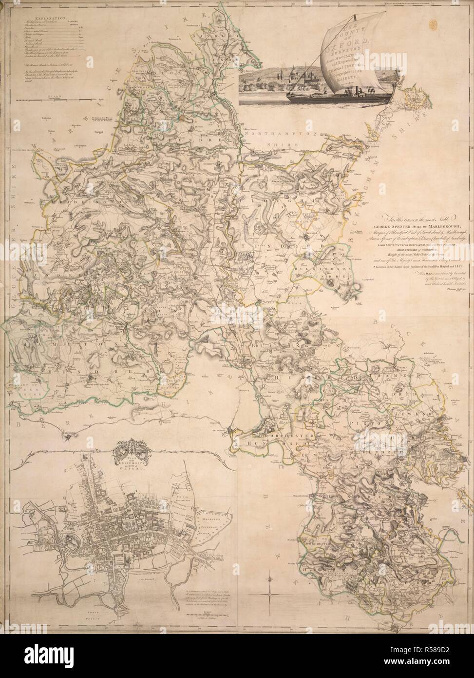 A map of the county of Oxford. The County of Oxford, surveyed Anno 1766 ...