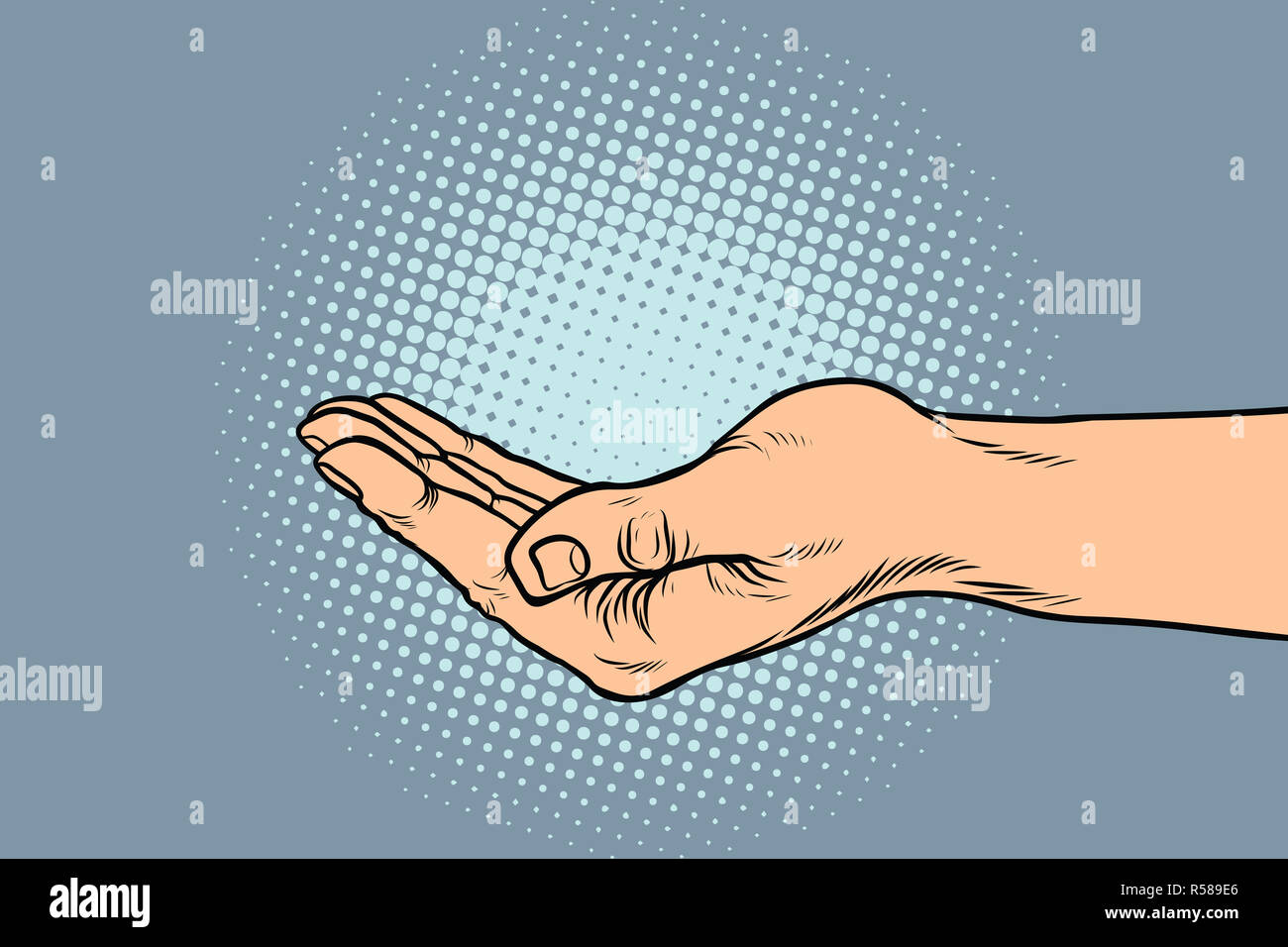 hand hand begging gesture Stock Photo - Alamy