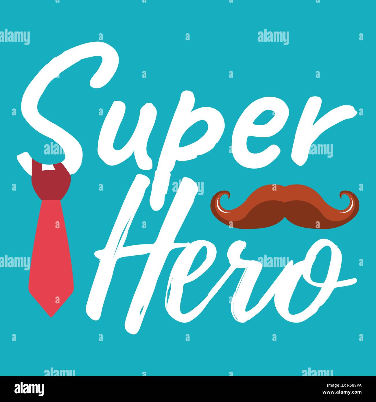 Super Hero banner and giftcard. Father's Day Poster Sign on Background ...