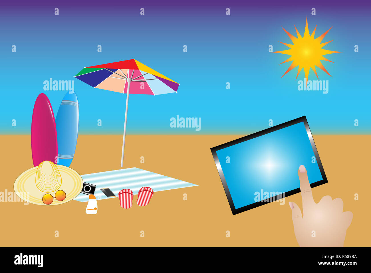 Summer Beach Concept Stock Photo - Alamy