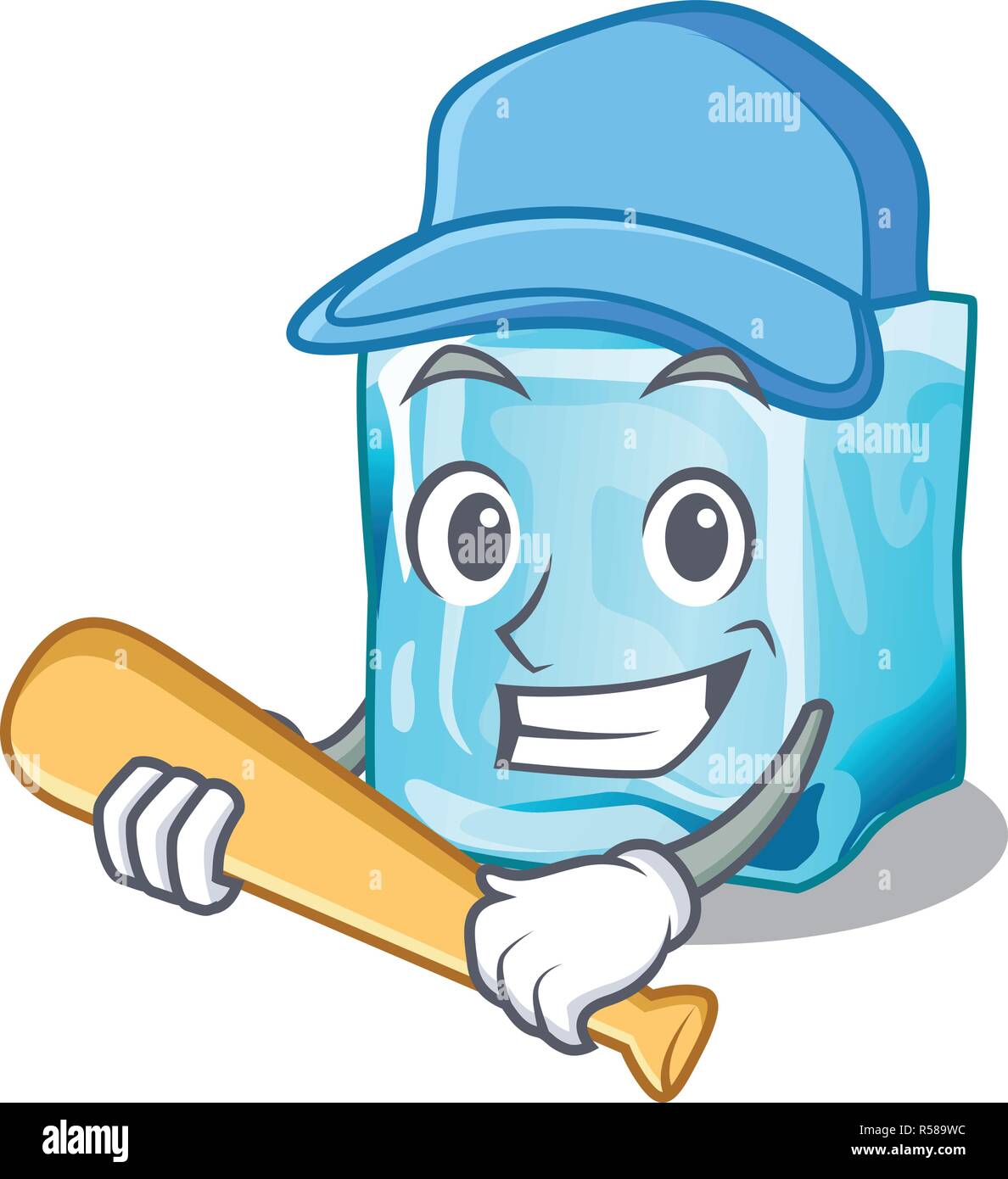 Playing baseball Ice cubes shape on the cartoon Stock Vector Image ...