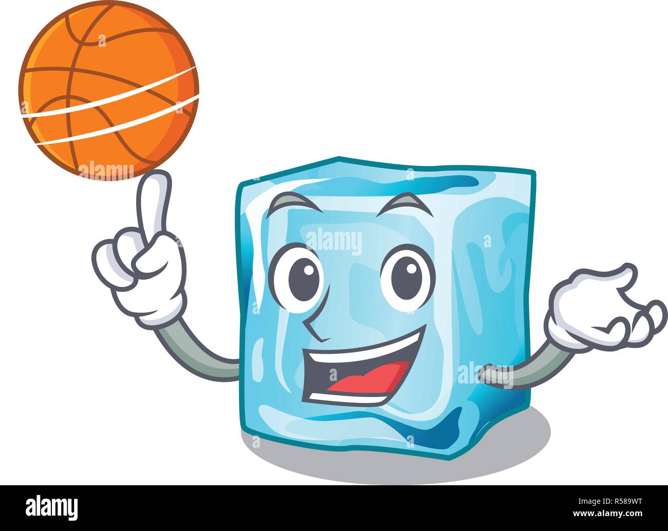 Basketball on ice Stock Vector Images - Alamy