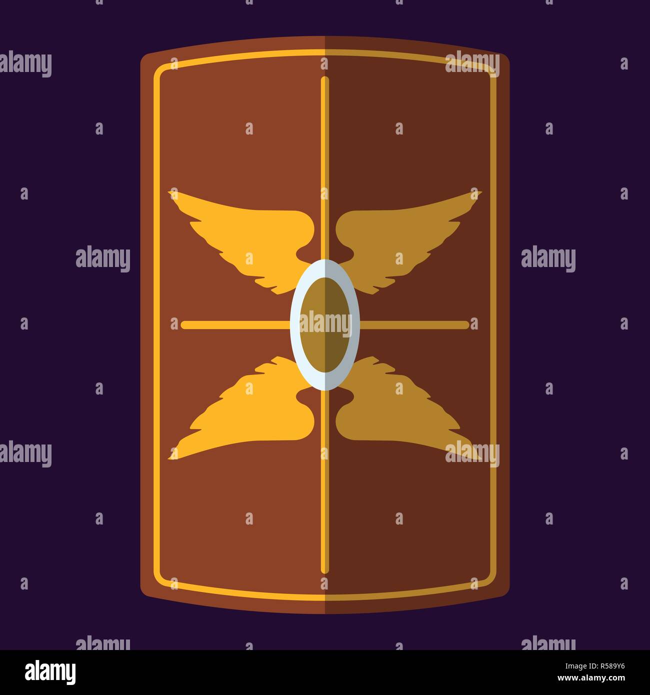 Medieval Shield Icon and Label. Flat style. Vector illustration logo ...