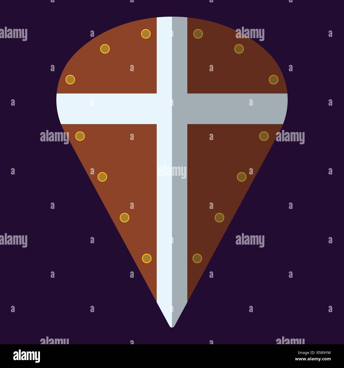 Medieval Shield Icon and Label. Flat style. Vector illustration logo ...