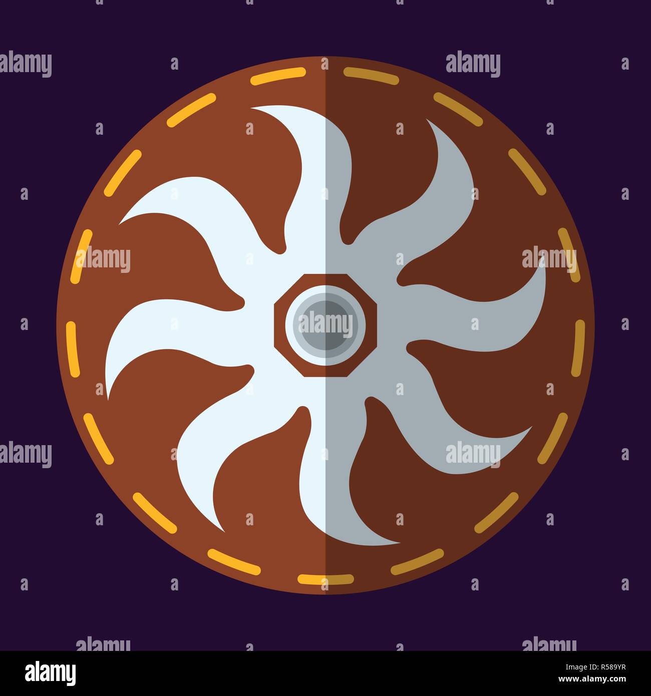 Medieval Shield Icon and Label. Flat style. Vector illustration logo ...