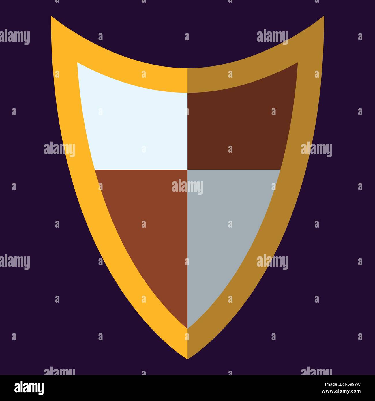 Medieval Shield Icon and Label. Flat style. Vector illustration logo ...