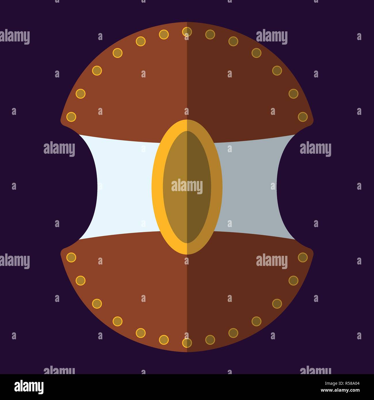 Medieval Shield Icon and Label. Flat style. Vector illustration logo ...