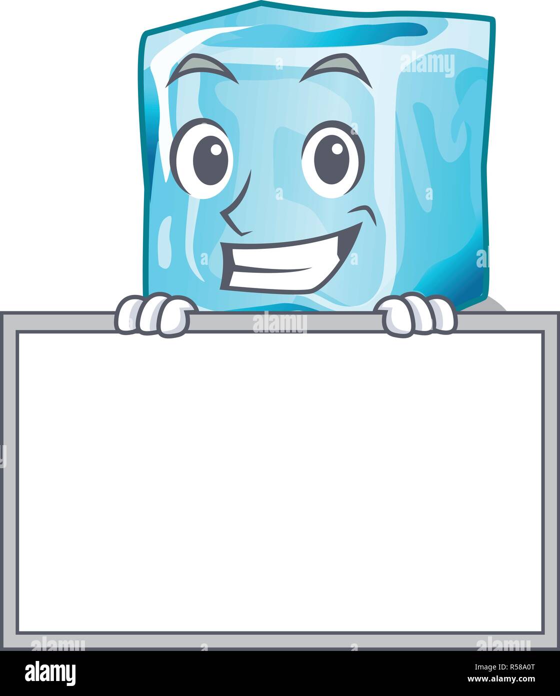 Grinning with board Ice cubes shape on the cartoon Stock Vector Image ...
