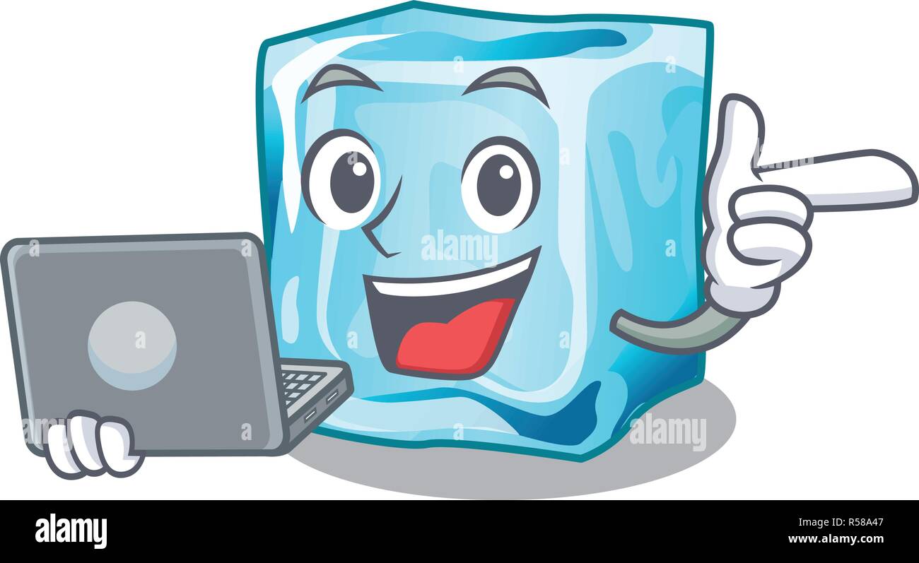 With laptop Ice cubes shape on the cartoon Stock Vector Image & Art - Alamy
