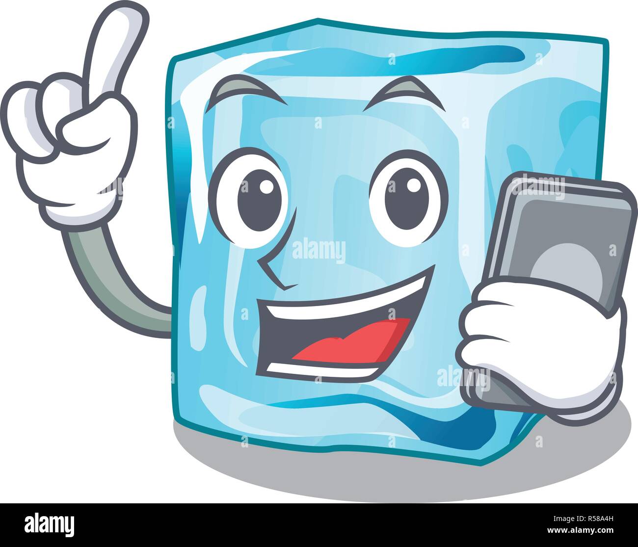 With phone Ice cubes shape on the cartoon Stock Vector Image & Art - Alamy