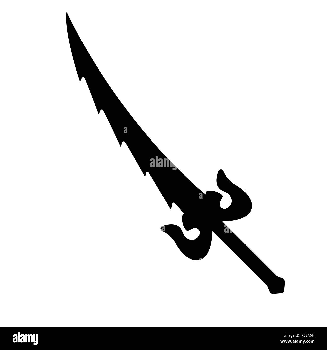 Sword icon. Label of fantasy and medieval weapon. Simple style. Vector ...