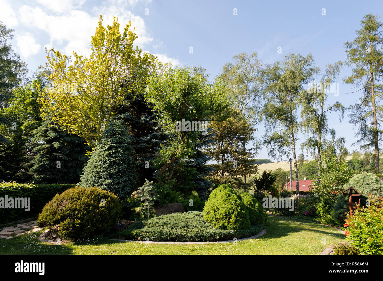 colorful spring garden Stock Photo - Alamy
