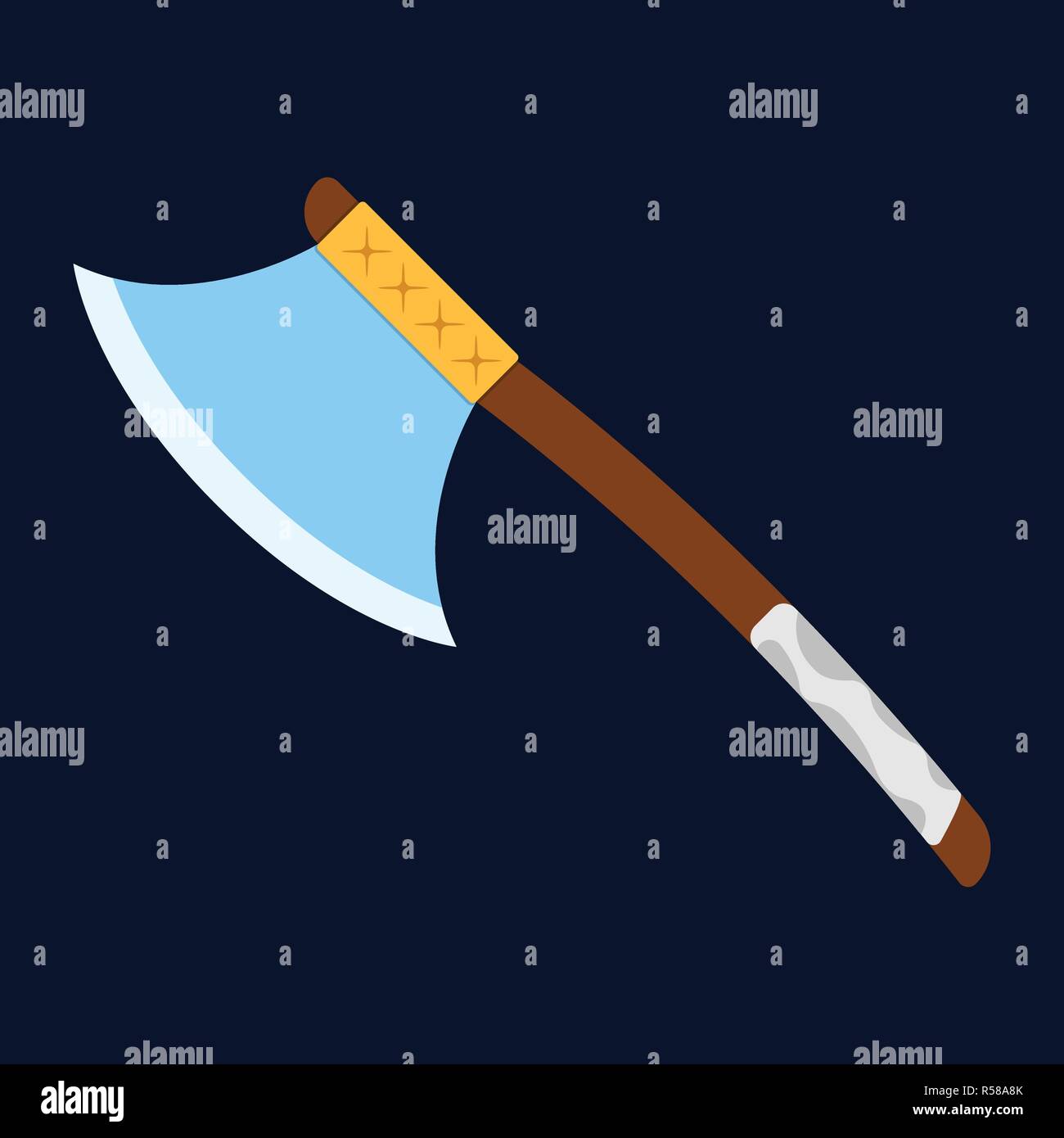 Axe icon. Label of fantasy and medieval weapon. Cartoon style. Vector ...