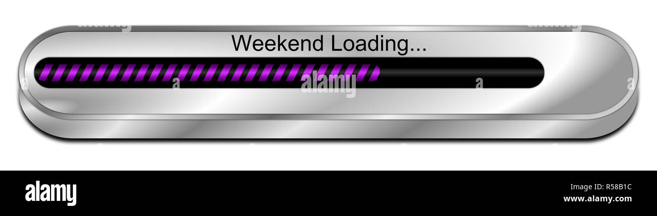 silver purple Weekend Loading bar - 3D illustration Stock Photo - Alamy
